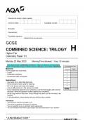 2023 AQA GCSE COMBINED SCIENCE: TRILOGY 8464/C/1H Chemistry Paper 1H ...
