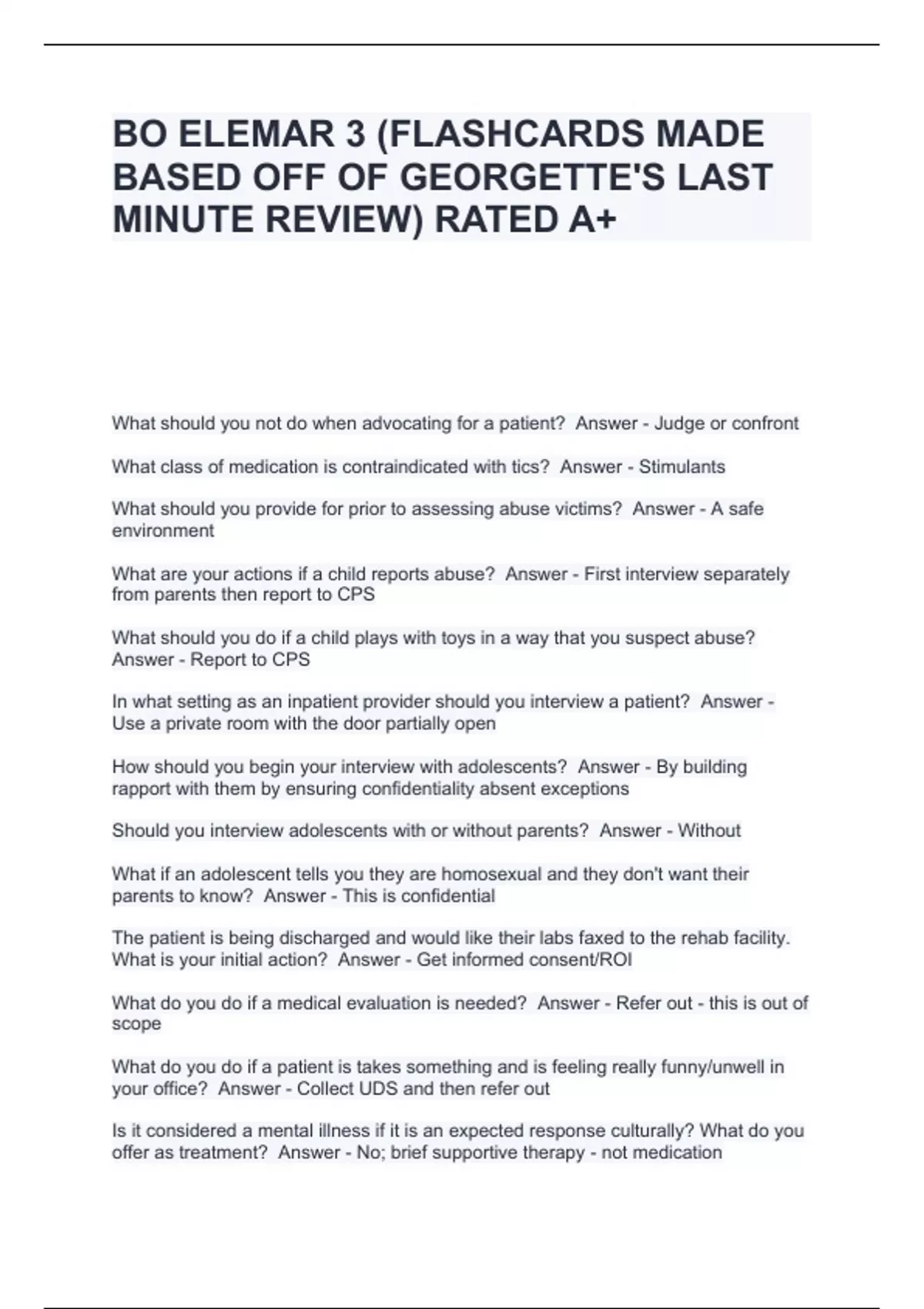 BO ELEMAR 3 (FLASHCARDS MADE BASED OFF OF GEORGETTE'S LAST MINUTE ...