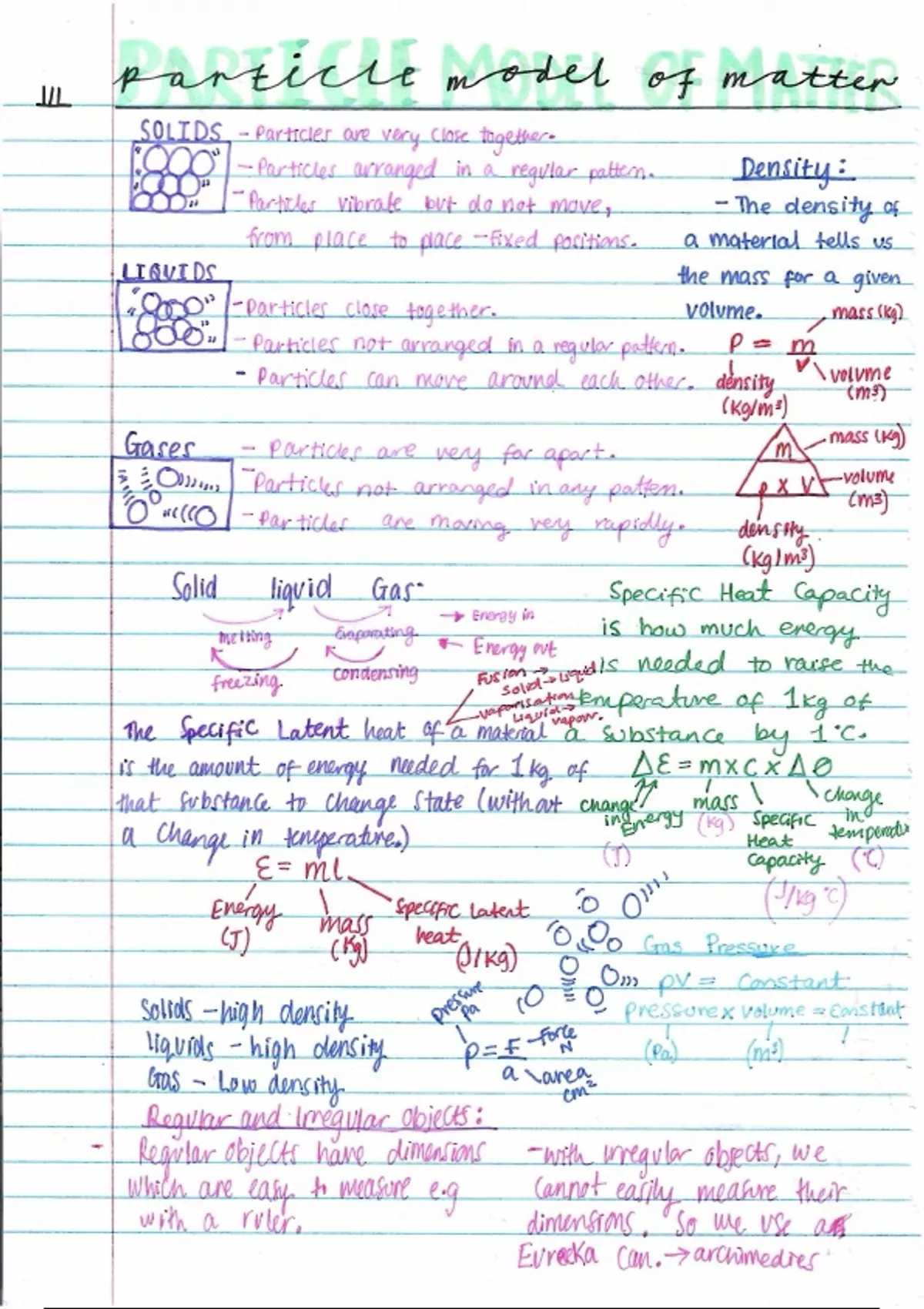 Summary GCSE Physics Particle Model of Matter - Physics - Stuvia UK