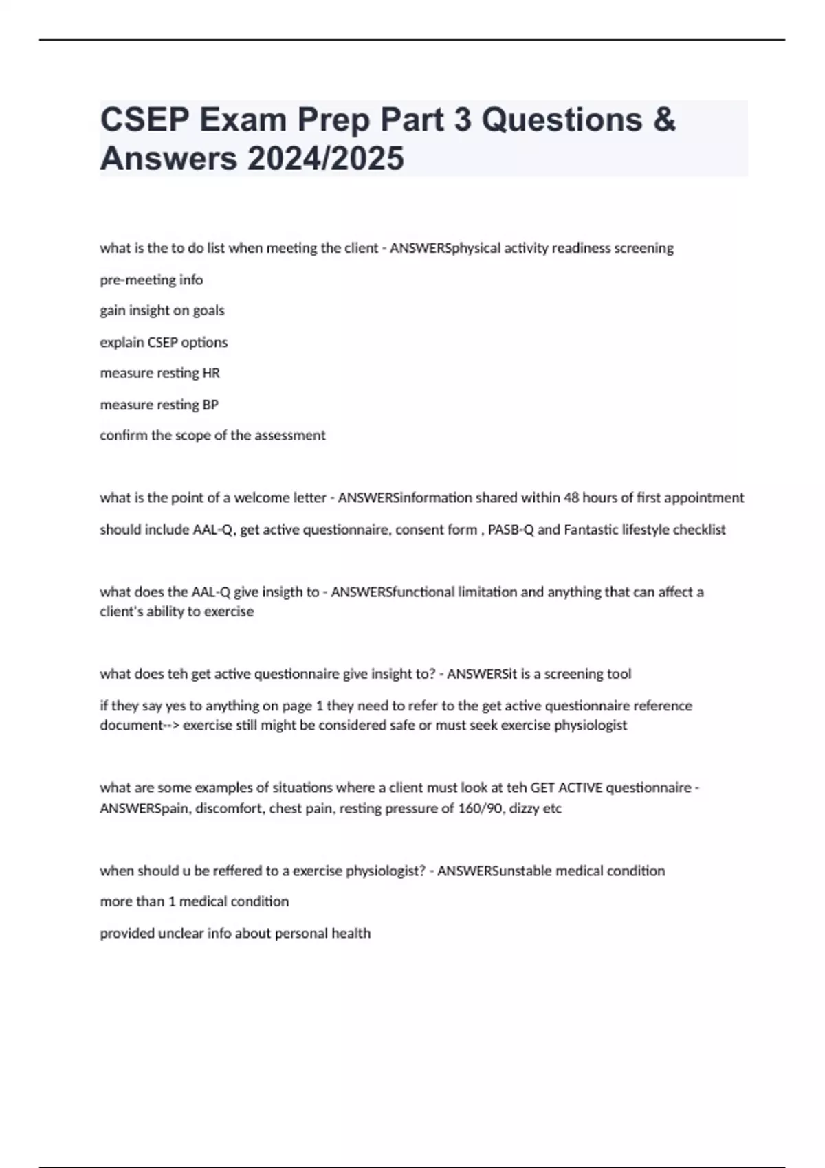 Csep Exam Prep Part 3 Questions And Answers 2024 2025 Csep Stuvia Us