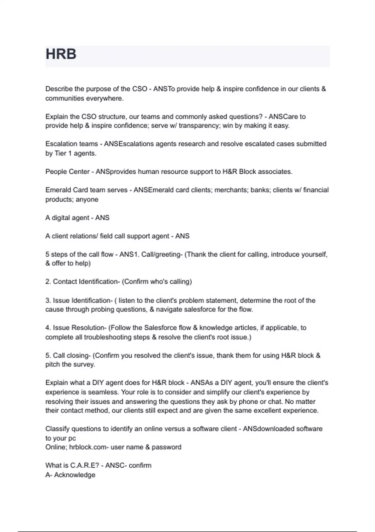 HRB complete Exam 2024/2025 questions and answers A+ score assured(ALL ...