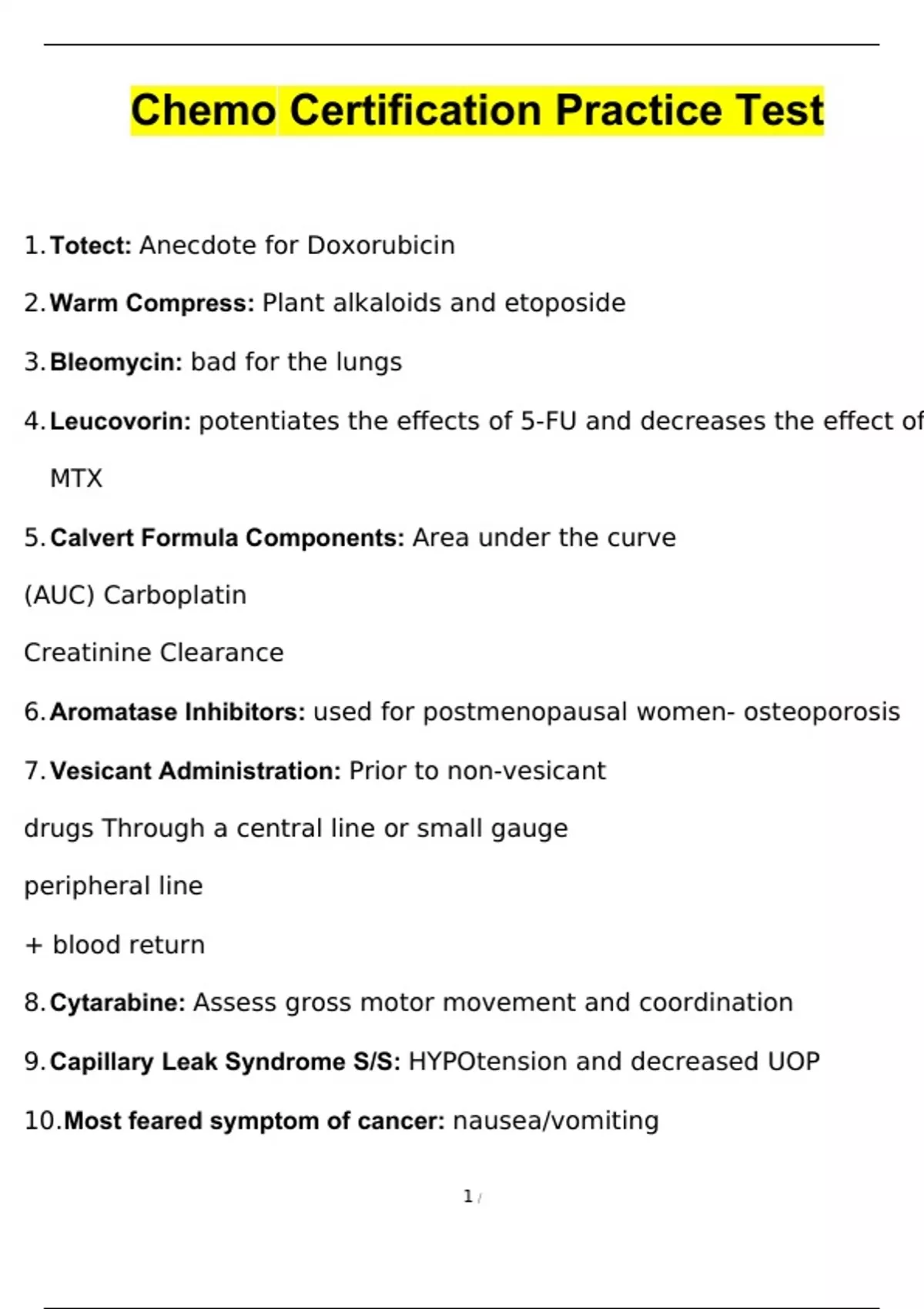 A PACKAGE DEAL ONS/ONCC Chemotherapy Immunotherapy Certificate Exam ...