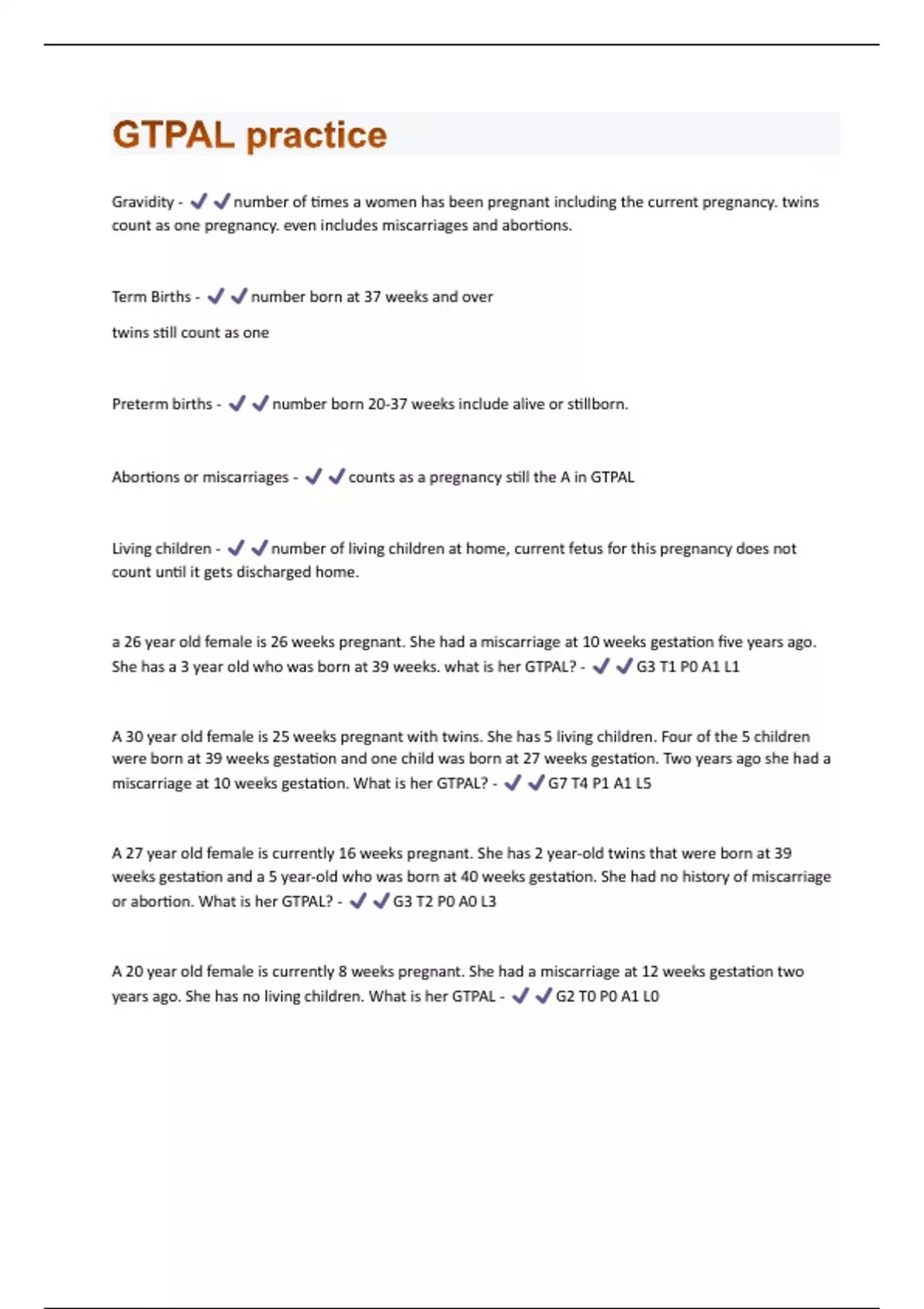 GTPAL practice Questions and Answers with complete - GTPAL - Stuvia US