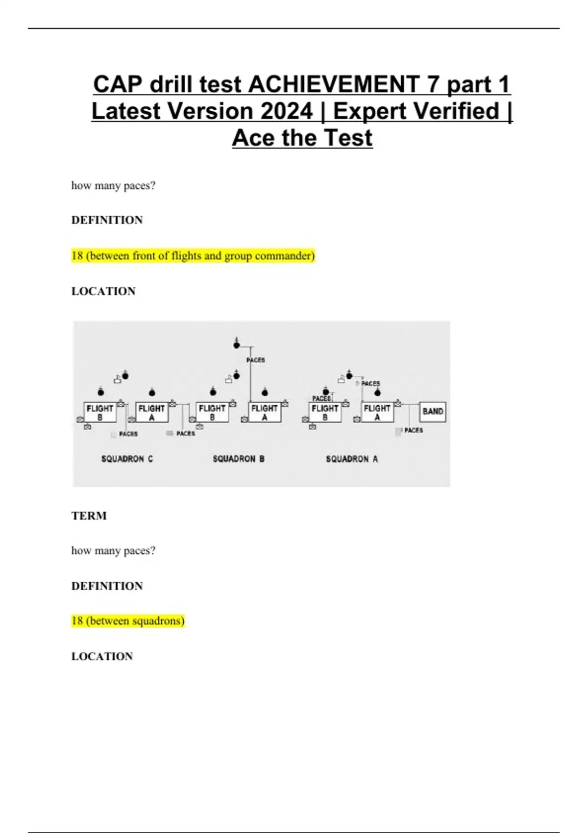 CAP drill test ACHIEVEMENT 7 part 1 Latest Version 2024 | Expert ...