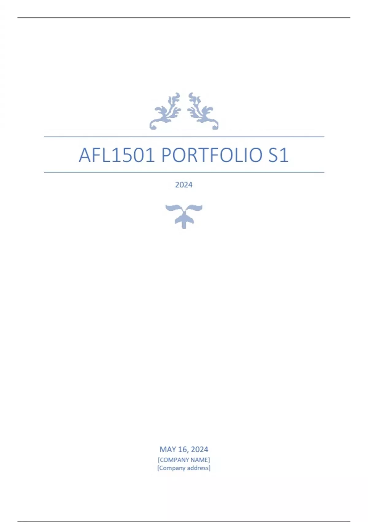 AFL1501 ASSIGNMENT 6 PORTFOLIO SEMESTER 1 ANSWERS 2024 - AFL1501 ...