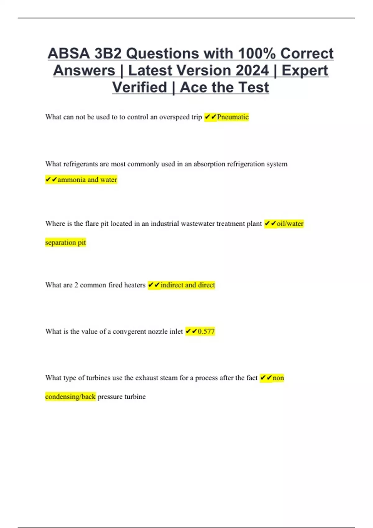 ABSA 3B2 Questions with 100% Correct Answers | Latest Version 2024 ...