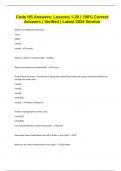 Code HS Answers: Lessons 1-20 | 100% Correct Answers | Verified ...