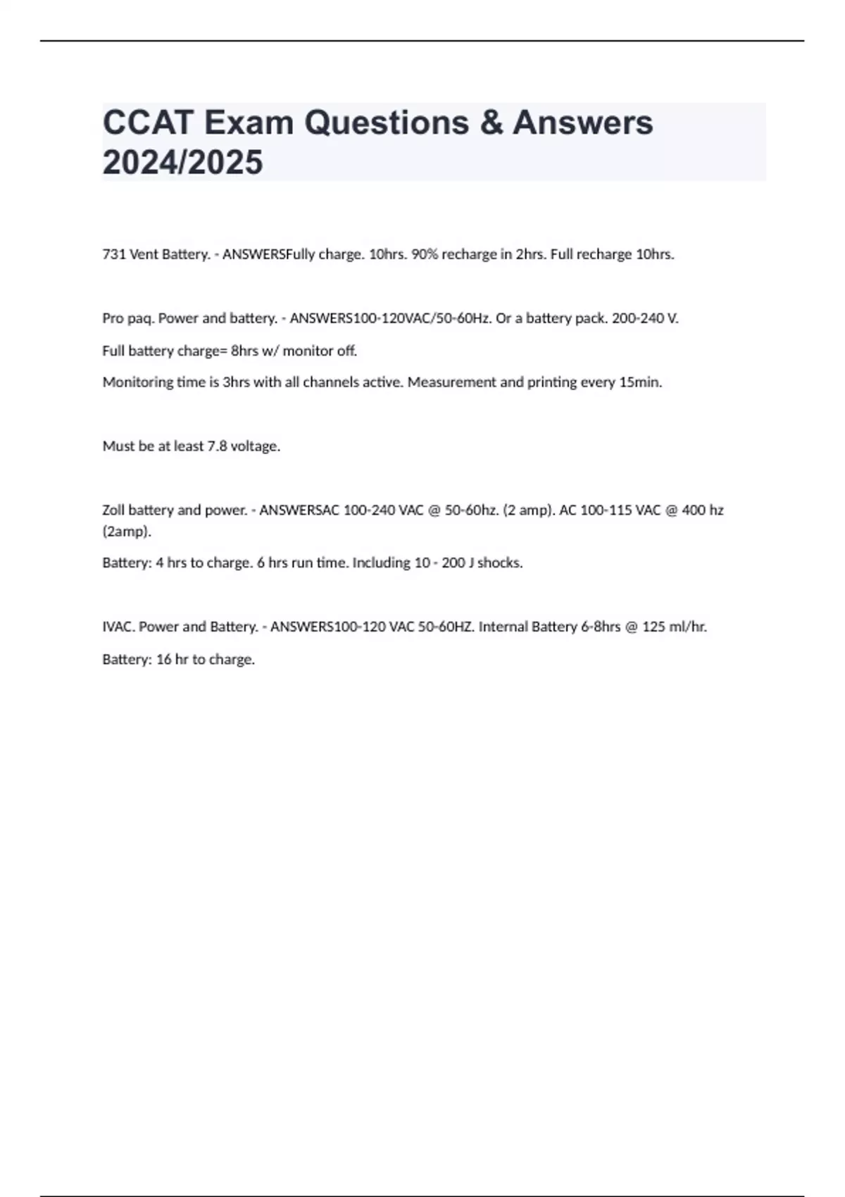 CCAT Exam Questions & Answers 2024/2025 - CCAT - Stuvia US