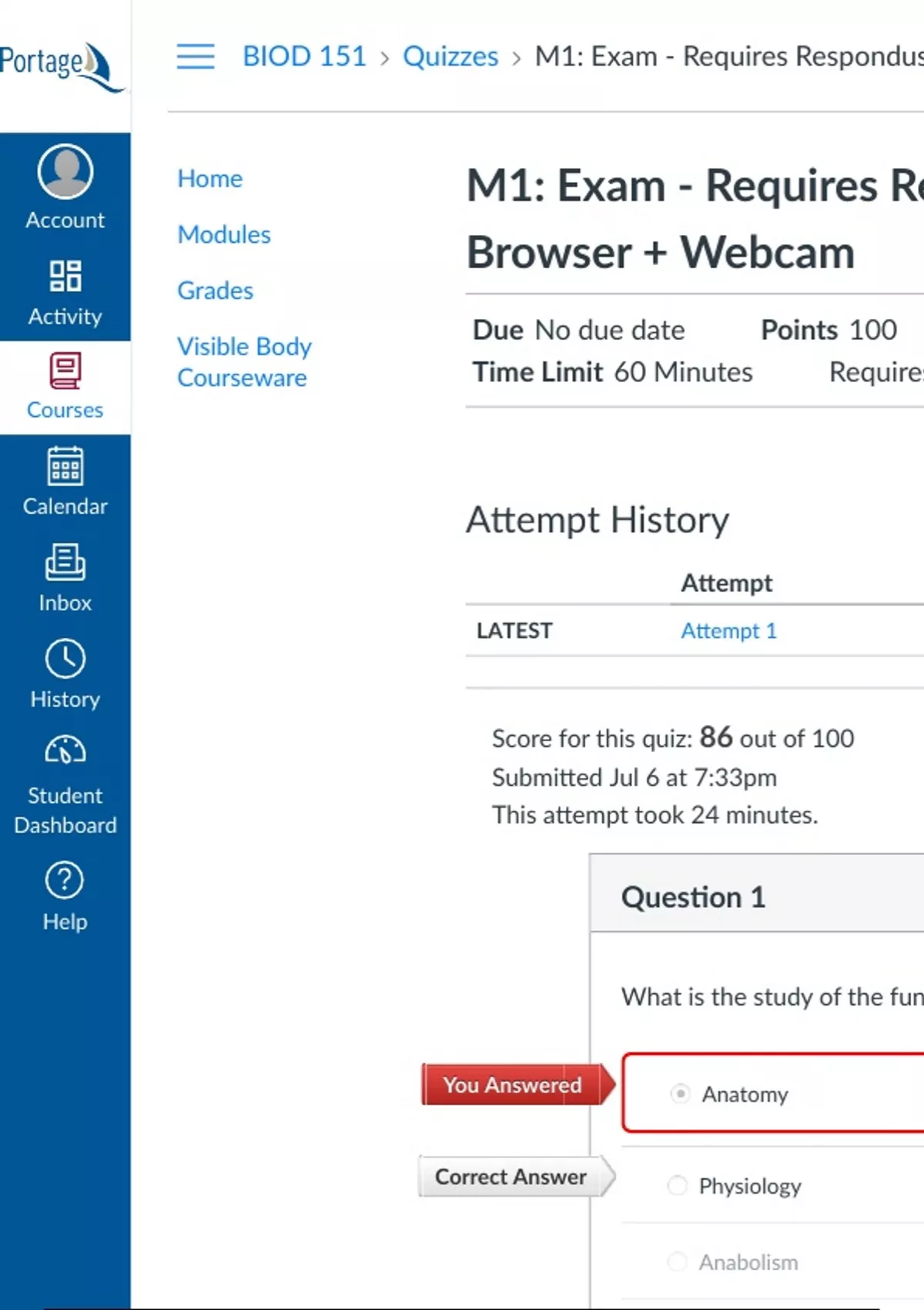 BIOD 151 Module and Lab Exams Questions and Answers, Self Assessment ...