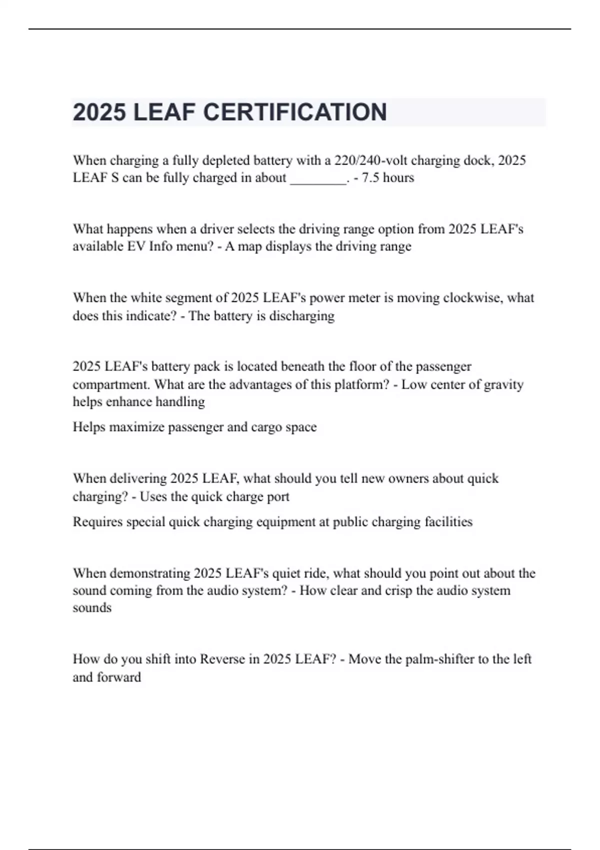 2025 LEAF CERTIFICATION - LEAF CERTIFICATION - Stuvia US