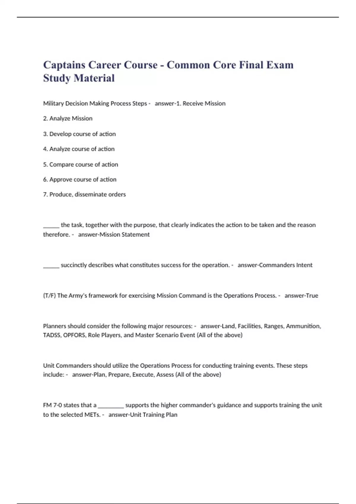 Captain Career Course Bundle 2024 Stuvia Us