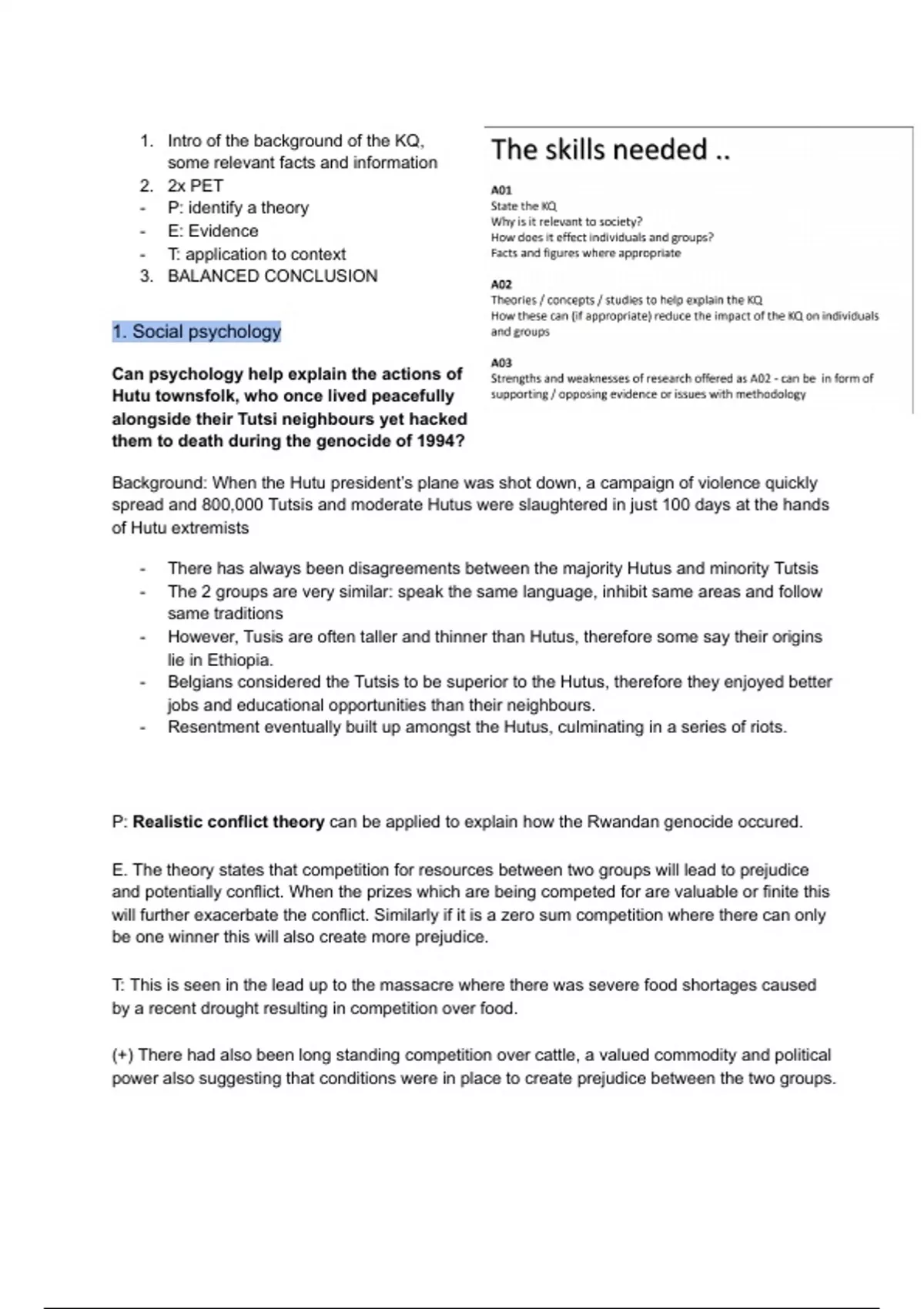 Summary GCE A-Level Edexcel Psychology Notes (All Key Questions) - A ...