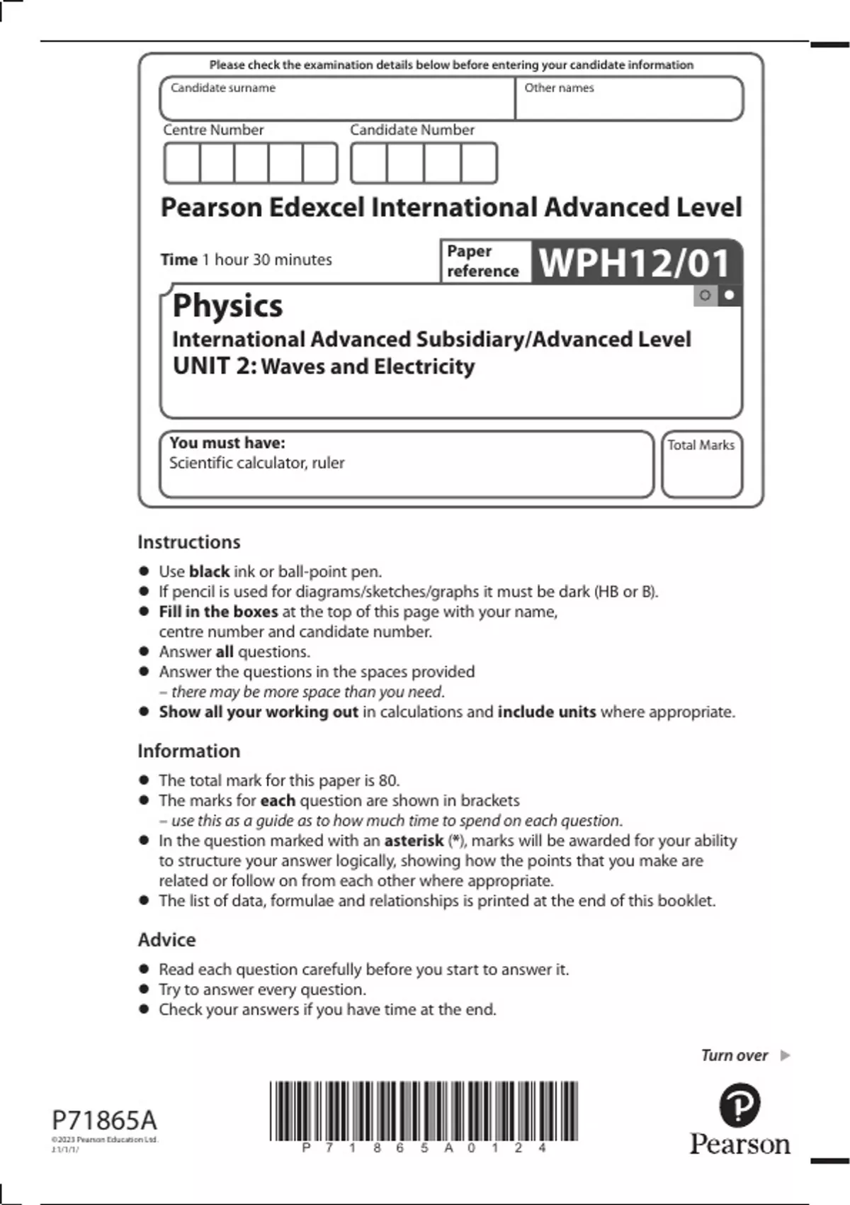 Pearson Edexcel International Advanced Level Physics International ...