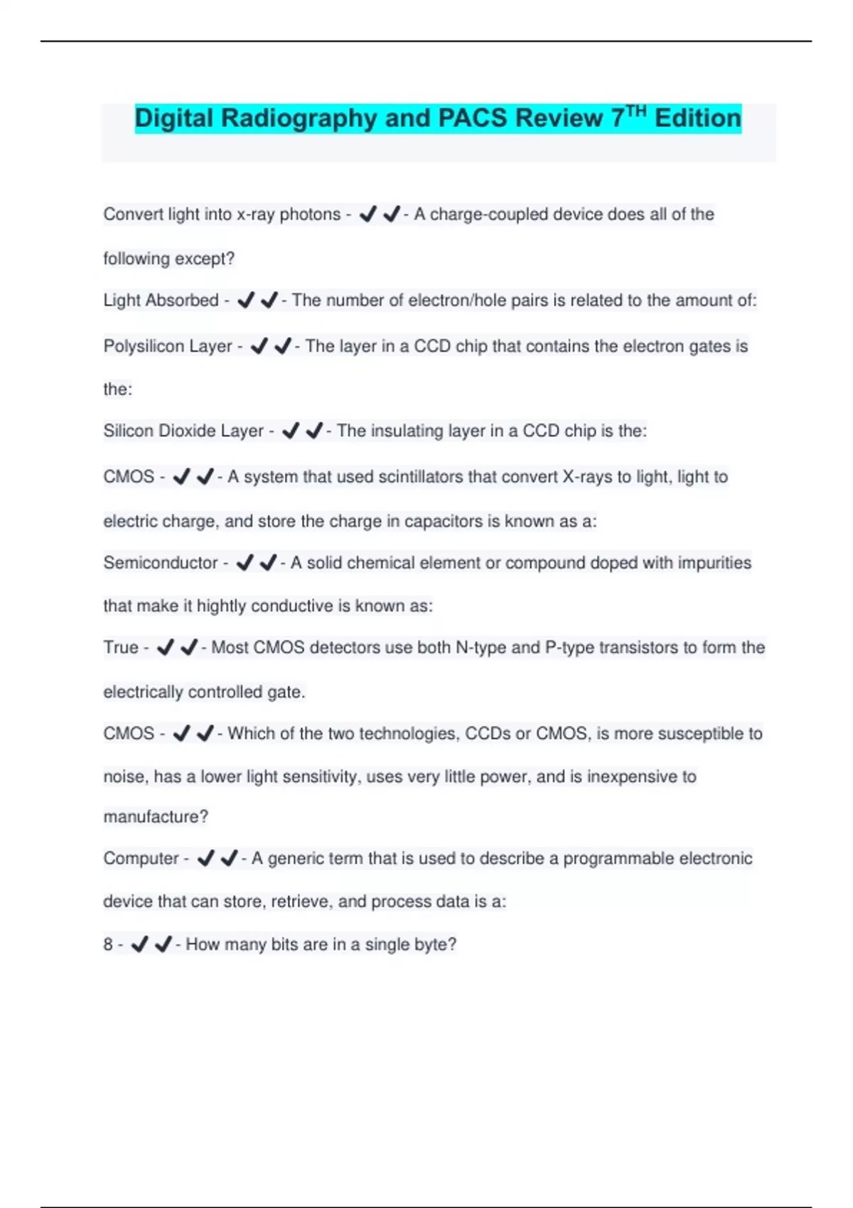 Digital Radiography and PACS Review 7TH Edition - Digital Radiography ...