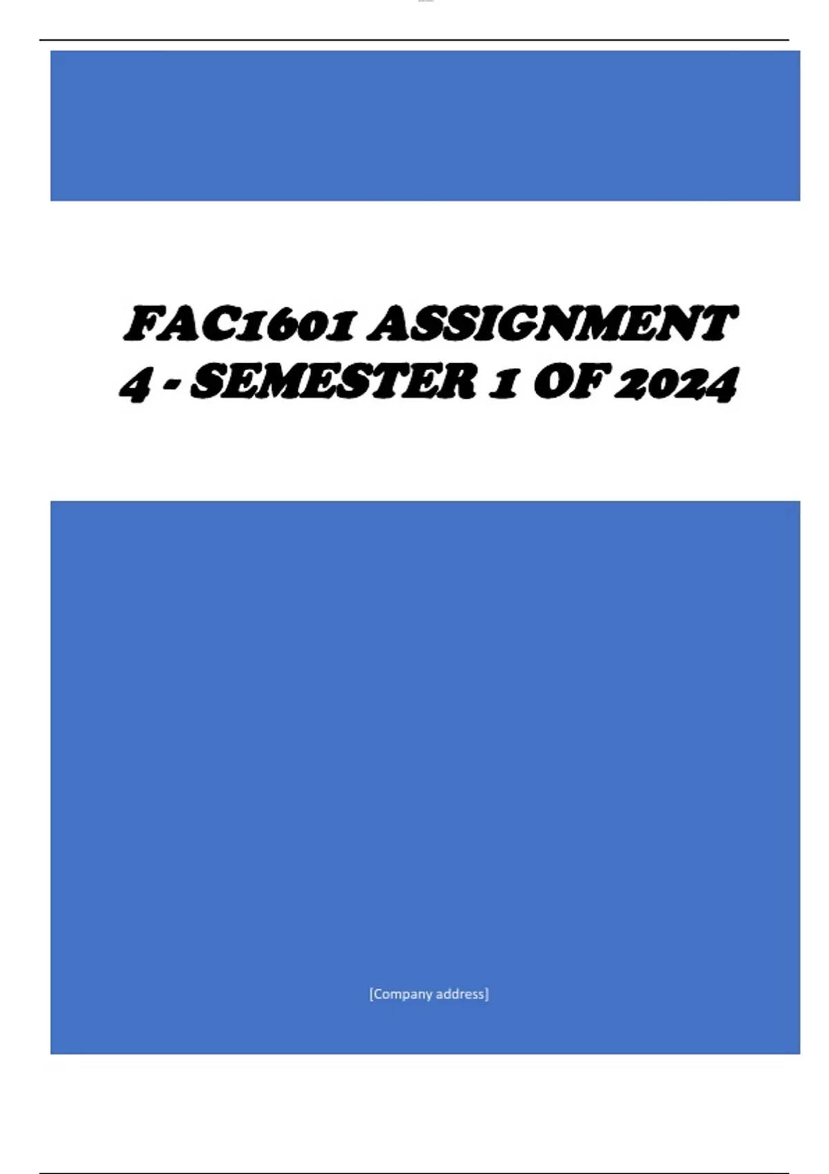 FAC1601 Assignment 4 Semester 1 2024 (215199)- DUE 20 May 2024 ...
