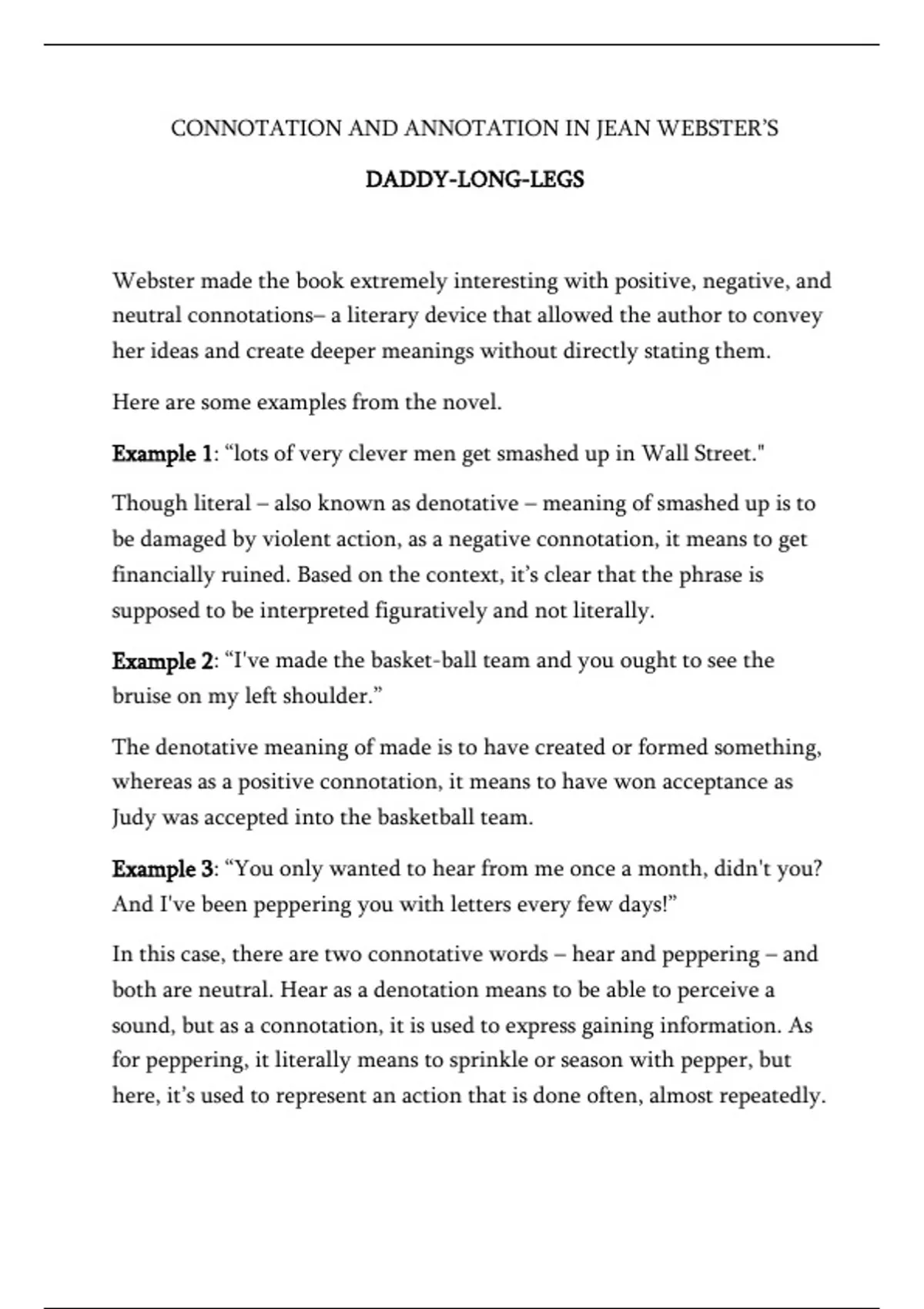 Stylistic analysis English Literature Daddy-Long-Legs - English ...