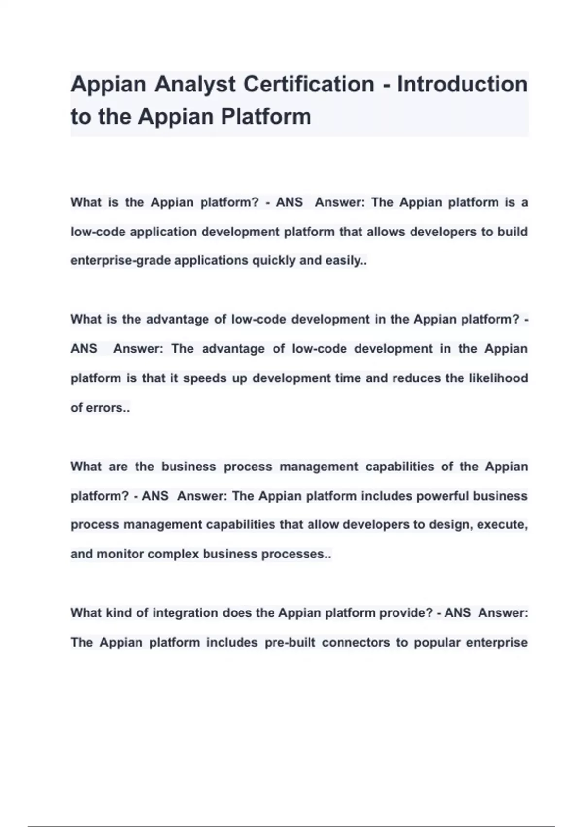 Appian Analyst Certification - Introduction to the Appian Platform ...