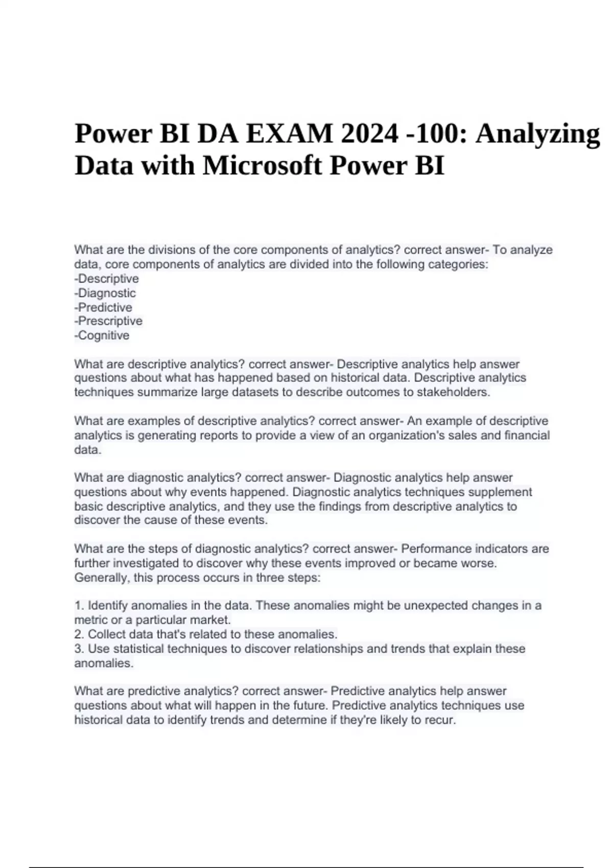 Power Bi Interview With Questions And Correct Answers 2024 100 Solved And Power Bi Da Exam 2024