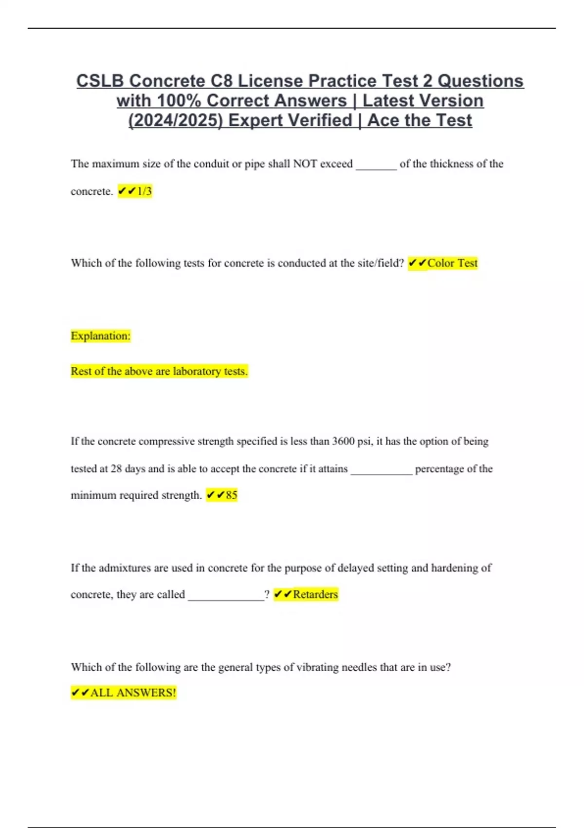 CSLB Bundled Exam Resources with Complete Solution | Expert Verified ...