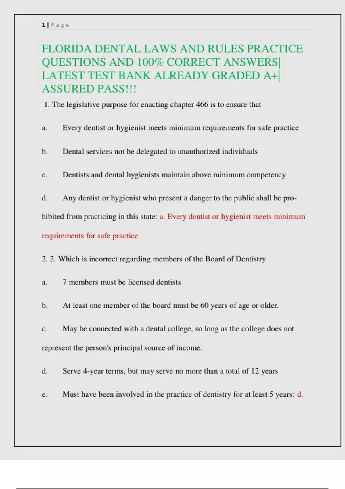 FLORIDA DENTAL LAW EXAM 2|| FLORIDA LAWS AND RULES DENTAL EXAM ADEX ...