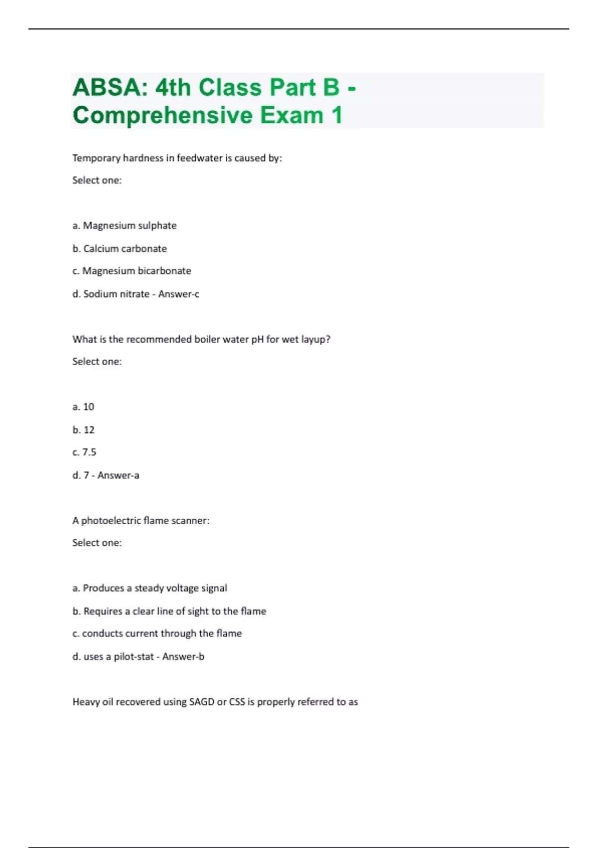 ABSA: 4th Class Part B - Comprehensive Exam 1 New Update Actual Test ...