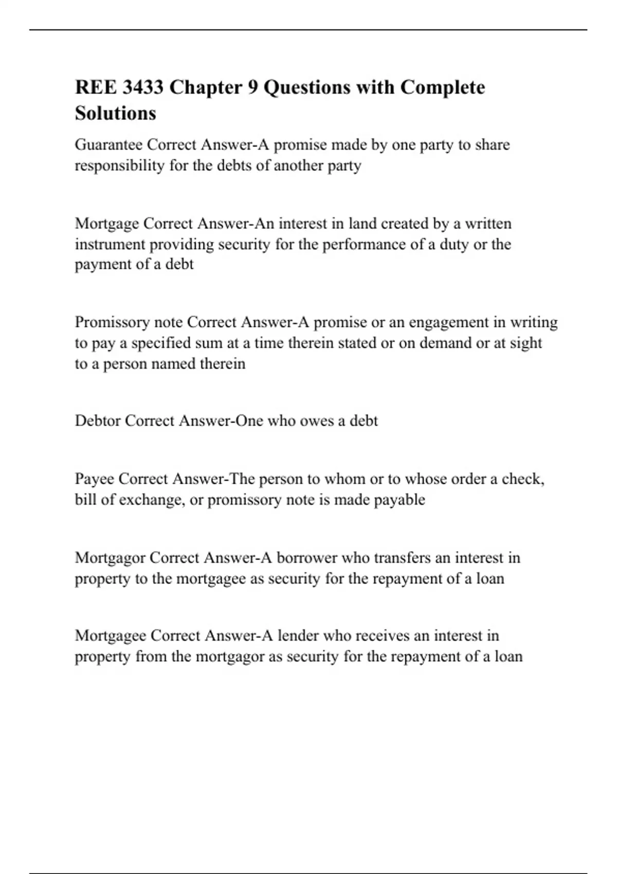 REE 3433 Chapter 9 Questions with Complete Solutions - REE 3433 - Stuvia US