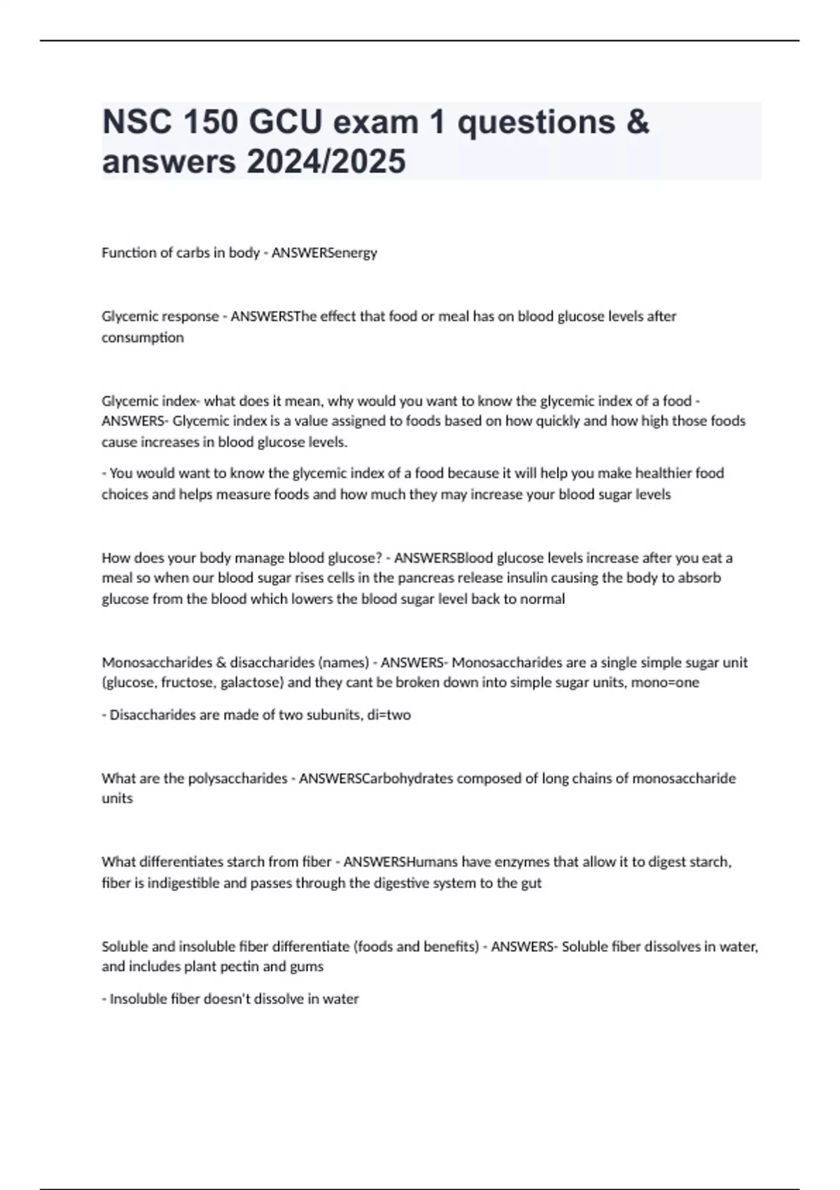 NSC 150 GCU exam 1 questions & answers 2024/2025 - NSC 150 GCU - Stuvia US