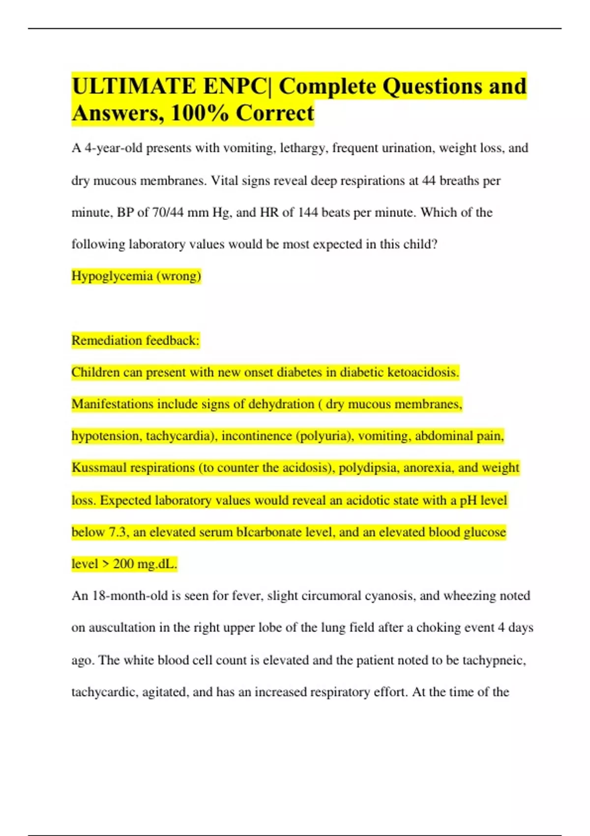 ULTIMATE ENPC| Complete Questions and Answers, 100% Correct - ULTIMATE ...