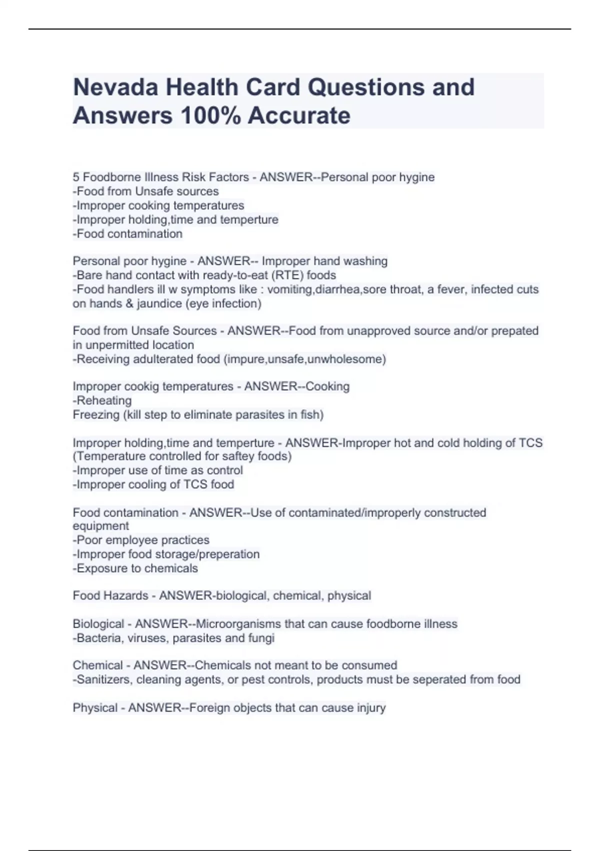 Nevada State Board of Cosmetology Exam BUNDLE-COMPLETE Questions and ...