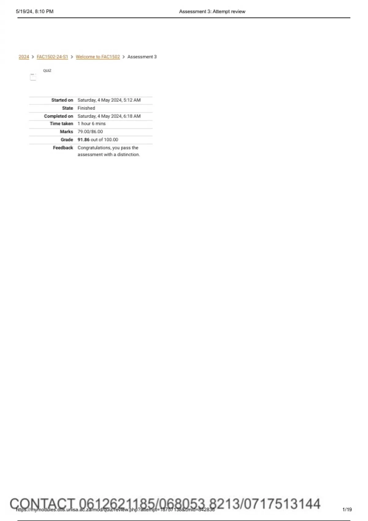 FAC1502 ASSESSMENT 6 ELECTIVE TO ASSESSMENT 3 2024 SEMESTER 1 ...