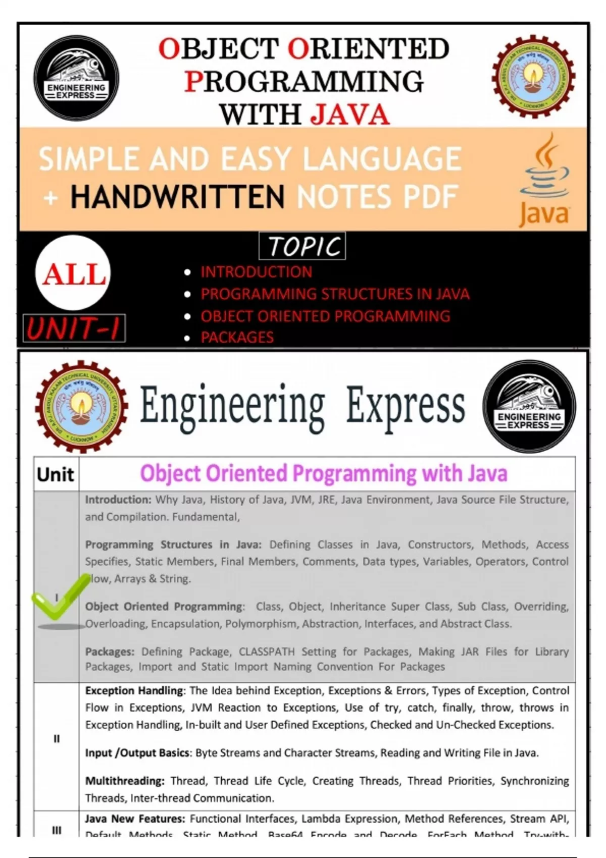 OBJECT ORIENTED PROGRAMMING WITH AVA (OOP'S) - BCS403 (BCS403) - Stuvia US