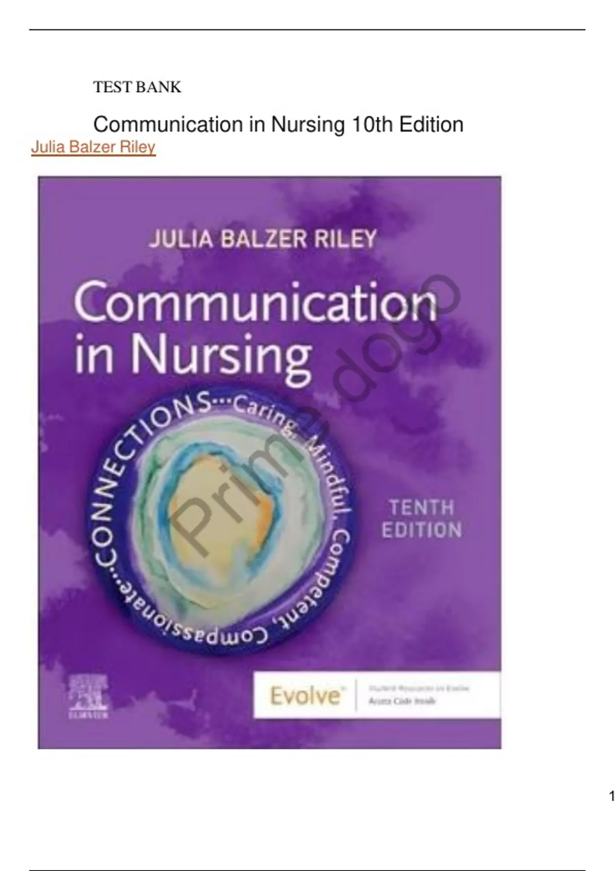 Test Bank for Communication in Nursing 10th Edition by Julia Balzer ...