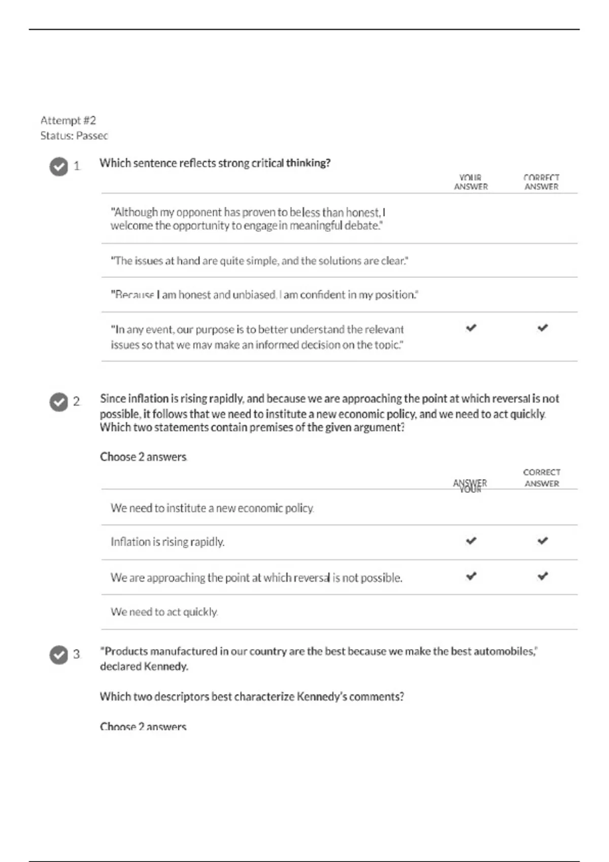 WGU D265 CRITICAL THINKING REASON AND EVIDENCE OBJECTIVE ASSESSMENT ...