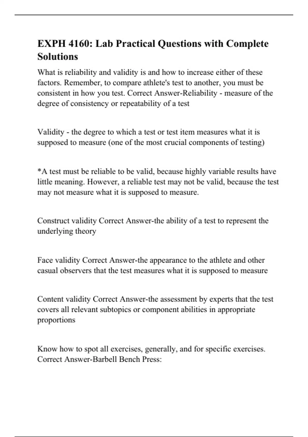 EXPH 4160: Lab Practical Questions with Complete Solutions - EXPH 4160 ...