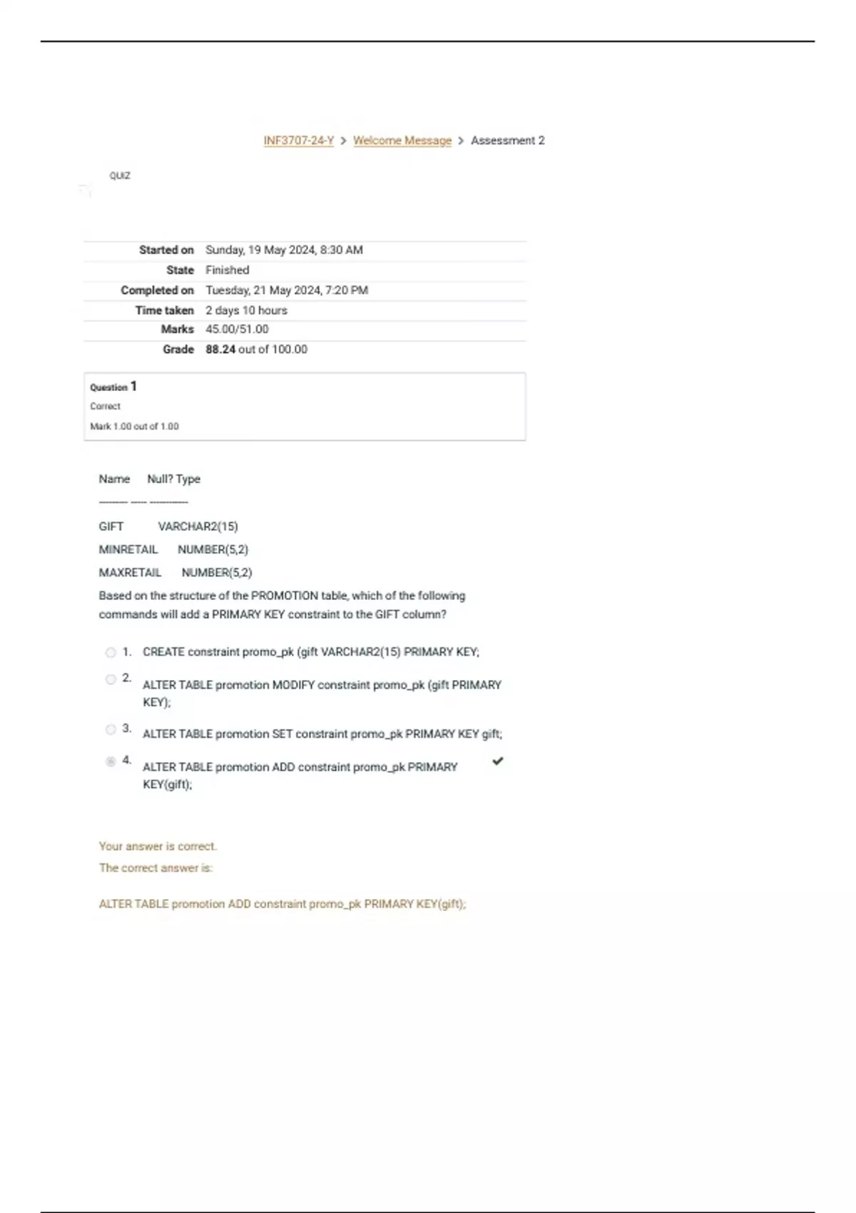 INF3707 Assignment 2 2024 memo questions are the same - INF3707-DATABASE DESIGN AND ...
