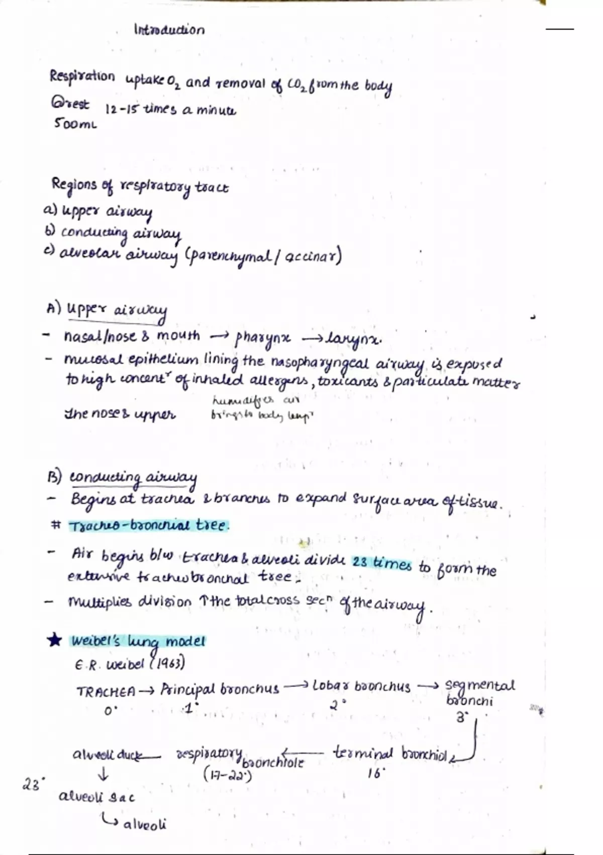 Respiratory Physiology Handwritten Notes Mbbs103 Stuvia Us