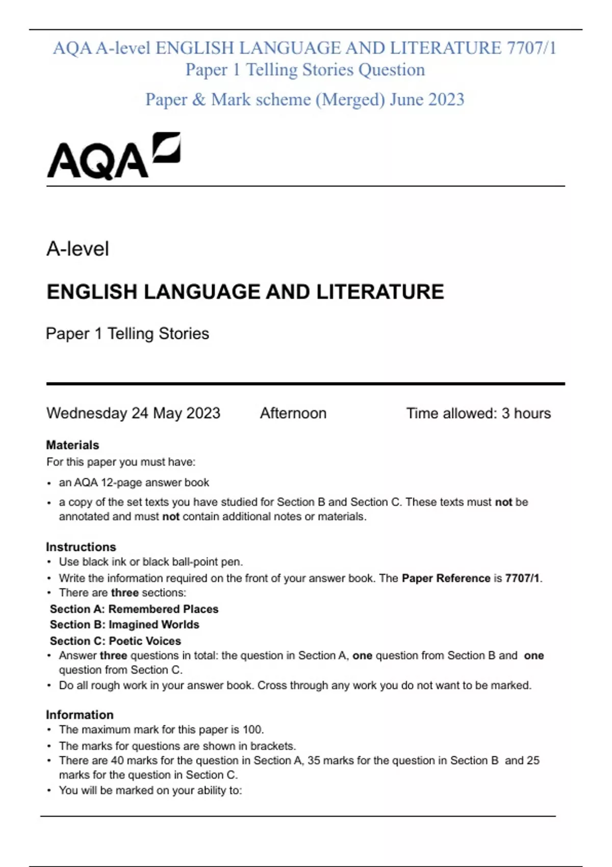 BUNDLED AQA A-level ENGLISH LANGUAGE Paper 1&2 Language diversity and ...