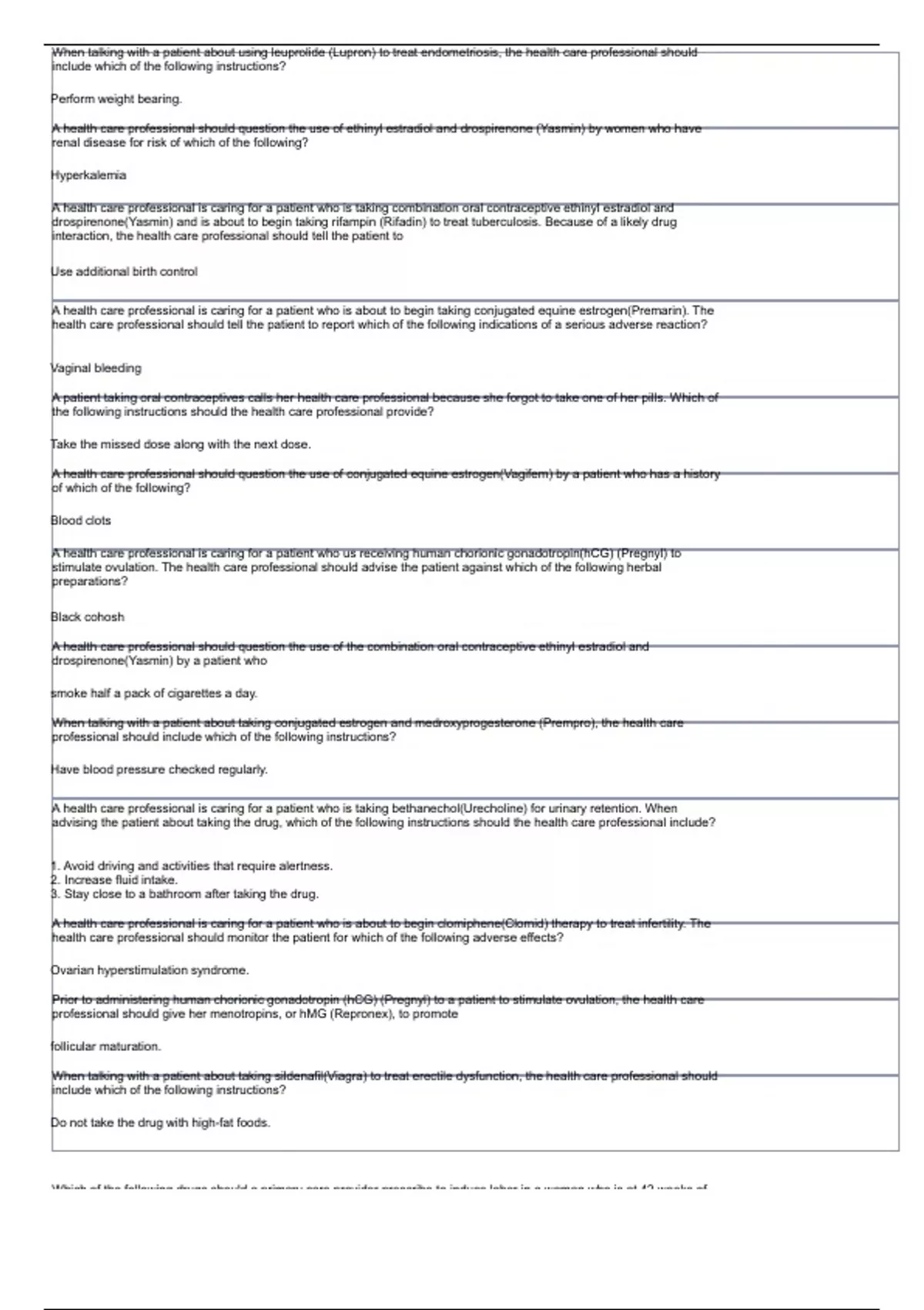 ATI FEMALE REPRODUCTIVE AND GENITOURINARY SYSTEMS QUESTIONS WITH ...