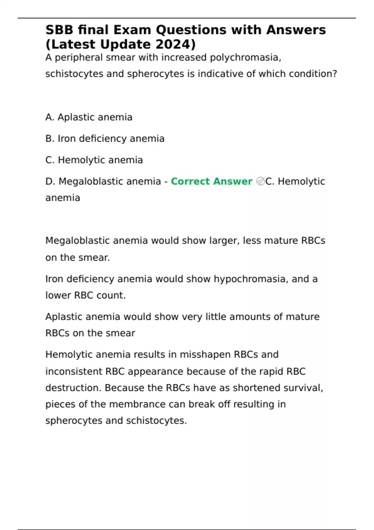 SBB final Exam Questions with Answers (Latest Update 2024) - SBB ...