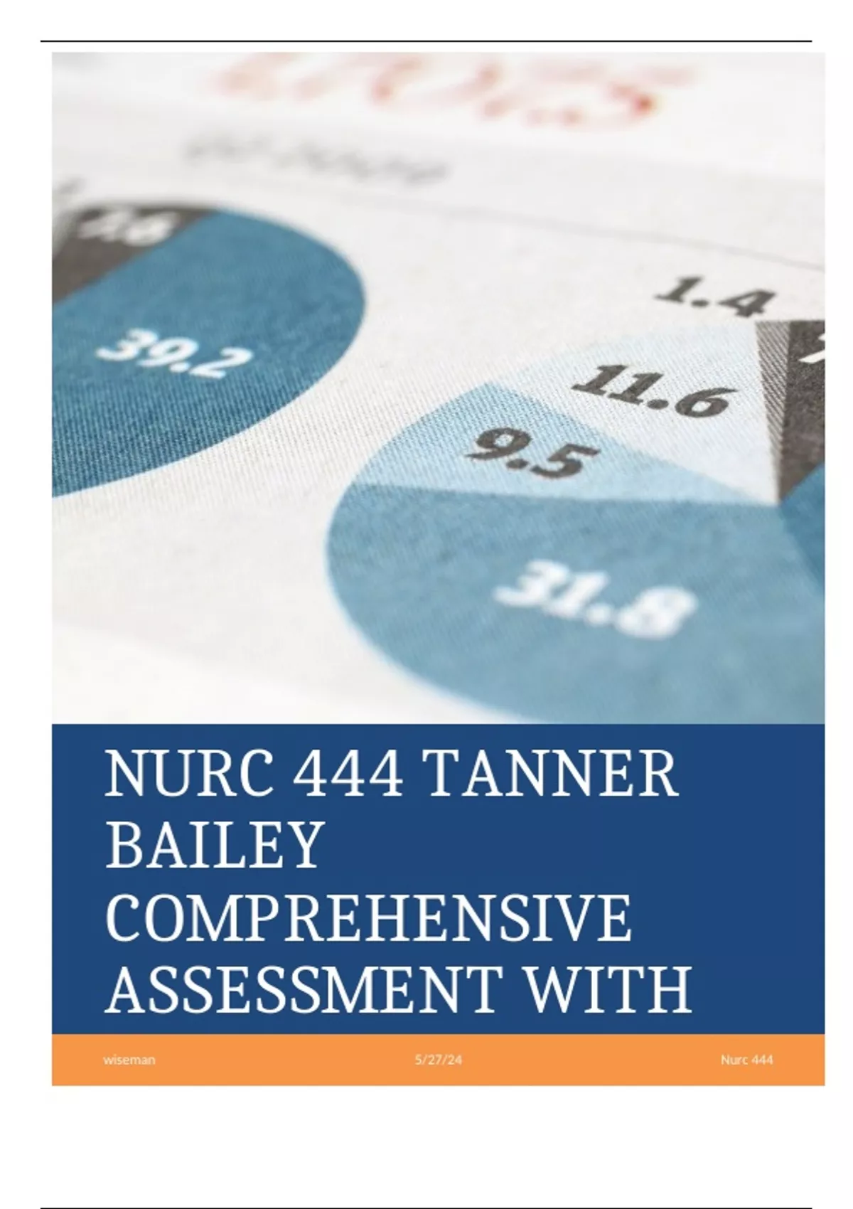 NURC 444 TANNER BAILEY COMPREHENSIVE ASSESSMENT WITH BARRIERS TO CARE ...
