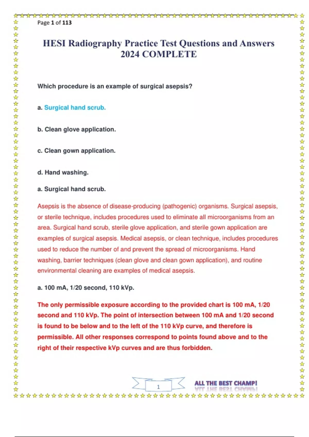 HESI Radiography Practice Test Questions and Answers 2024 COMPLETE ...