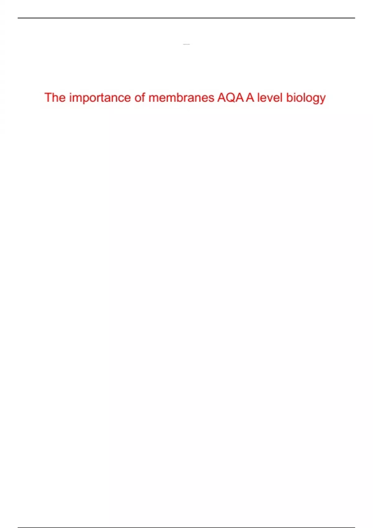 The importance of membranes AQA A level biology - The importance of ...
