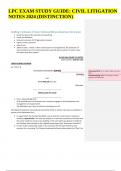 Summary LPC EXAM STUDY GUIDE: CIVIL LITIGATION NOTES 2024 (DISTINCTION ...
