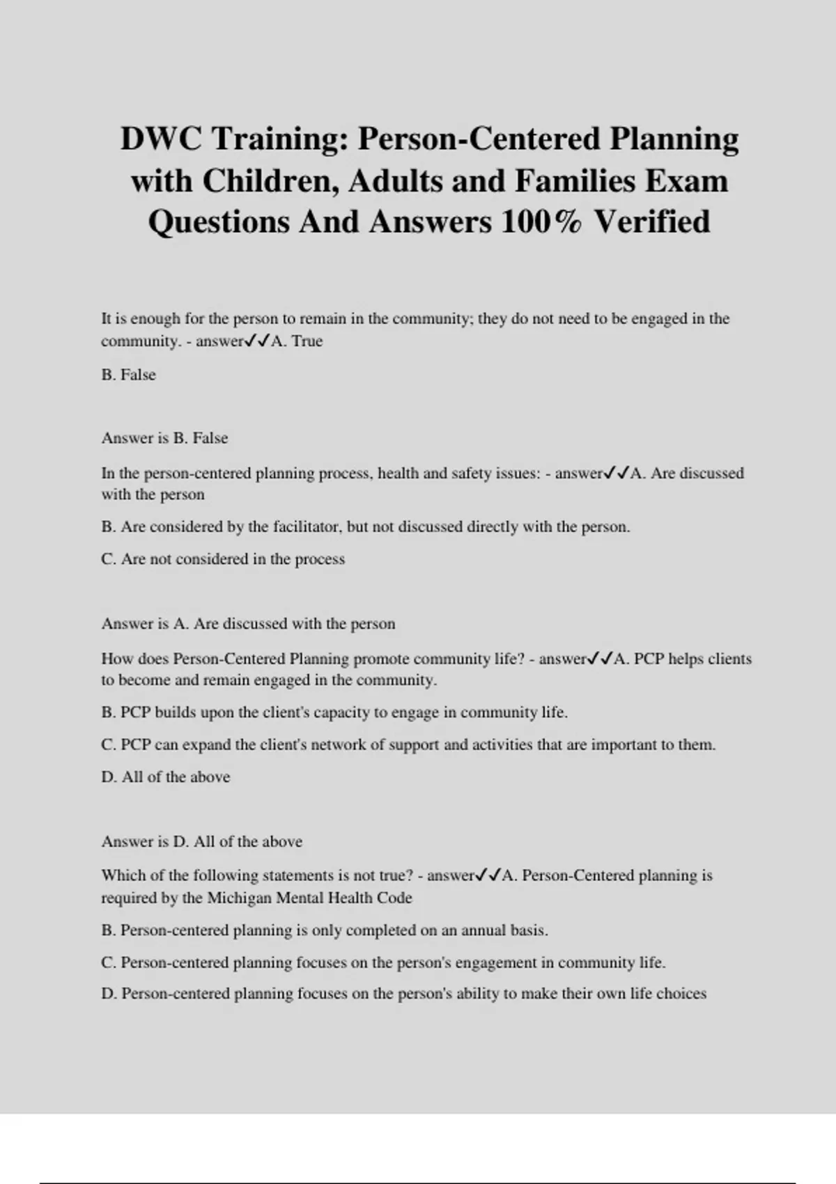 DWC Training: Person-Centered Planning with Children, Adults and ...