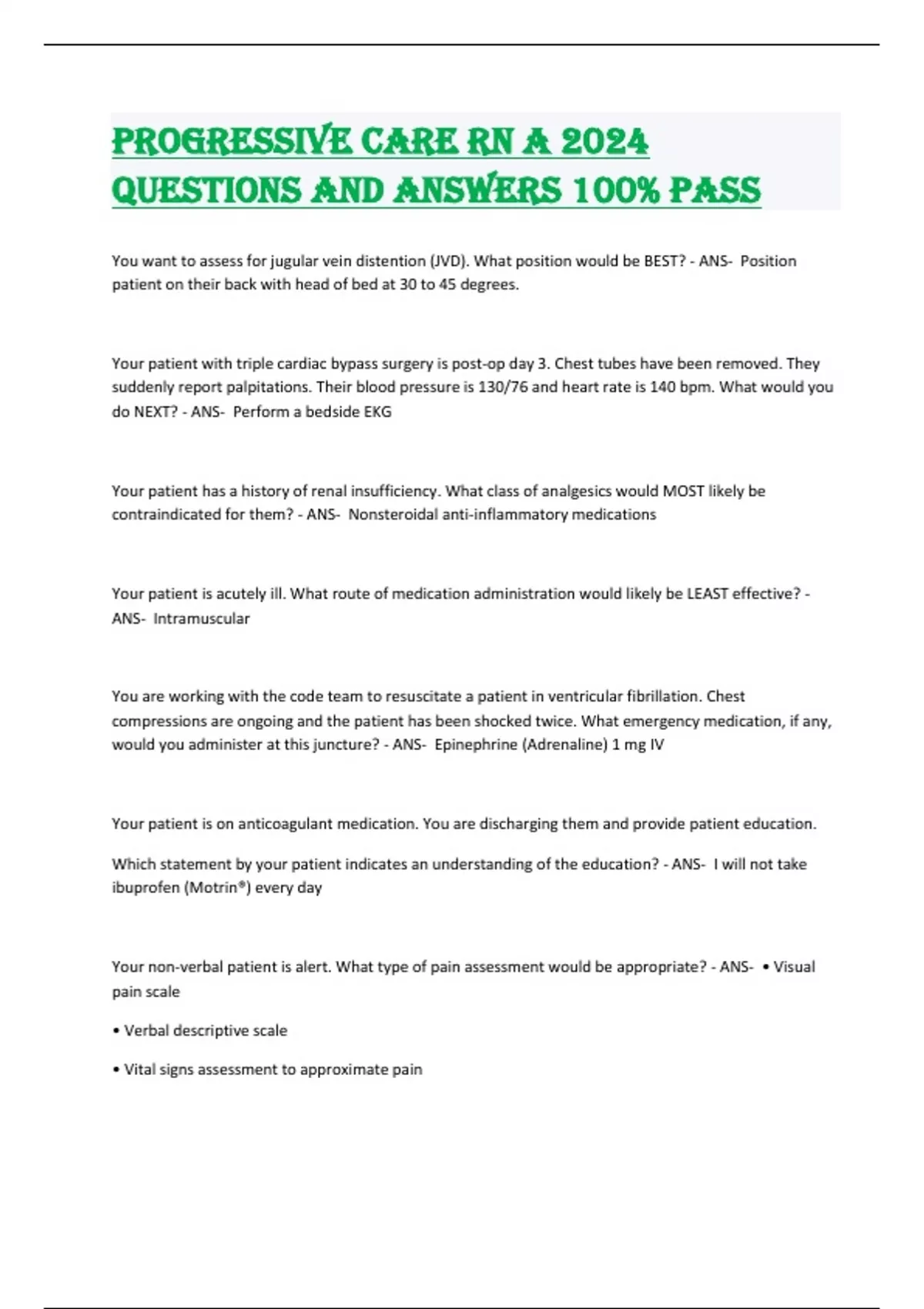 Progressive Care RN - Stuvia US