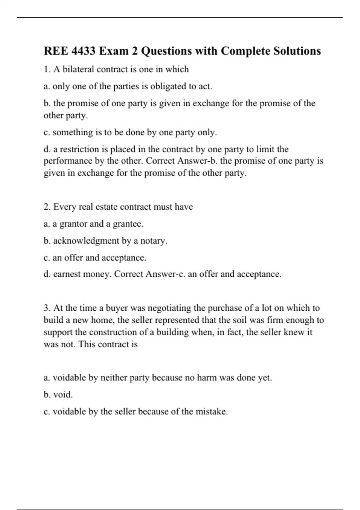 REE 4433 Exam 2 Questions with Complete Solutions - REE 4433 - Stuvia US