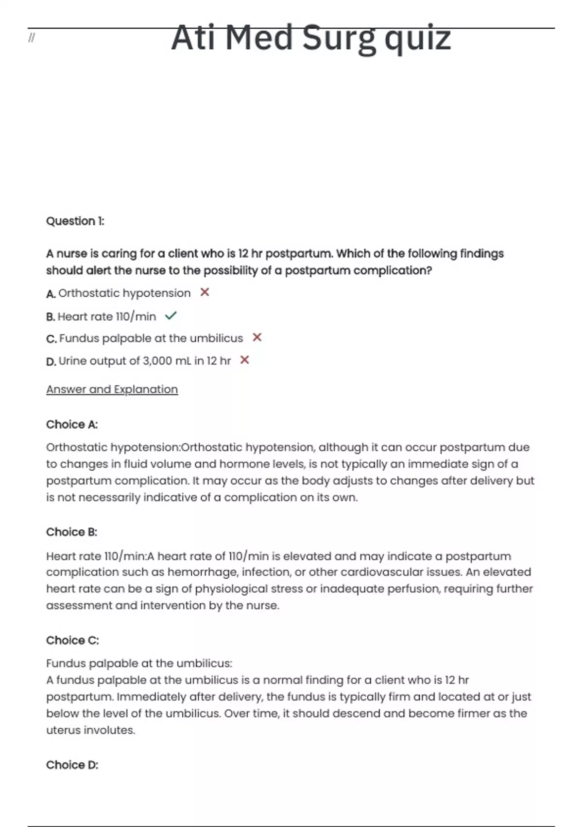 ATI MED SURG QUESTIONS WITH RATIONALE - RN ATI MEDICAL SERGICAL - Stuvia US
