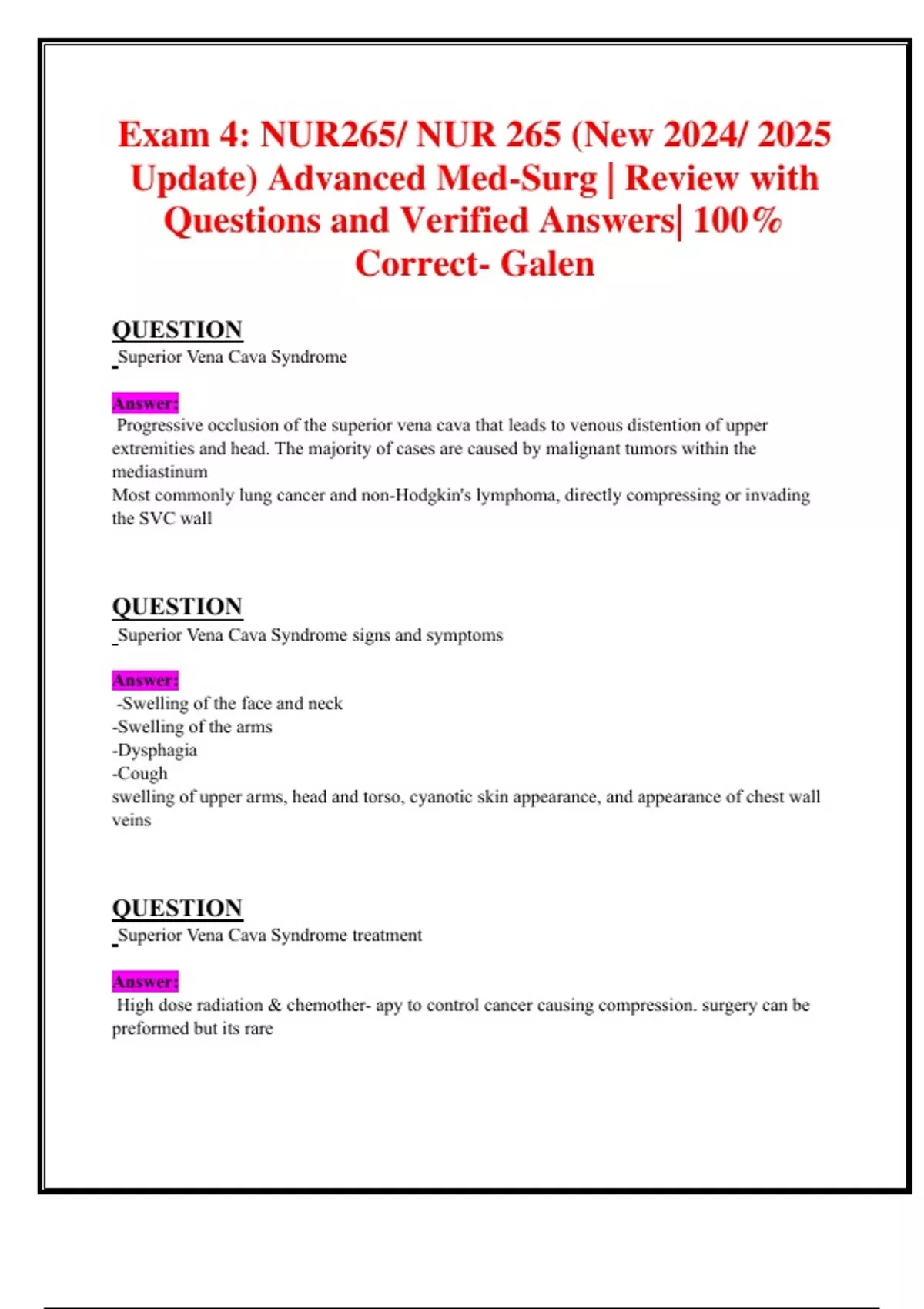 Exam 3 & Exam 4: NUR265/ NUR 265 (2025/ 2026 Updates BUNDLED TOGETHER ...