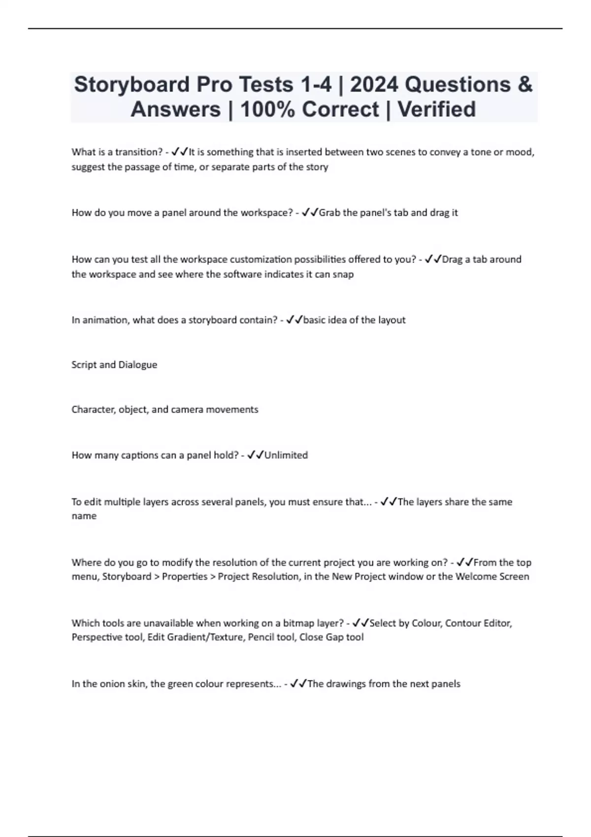 Storyboard Pro Bundled Resources with Complete Solution | Expert ...