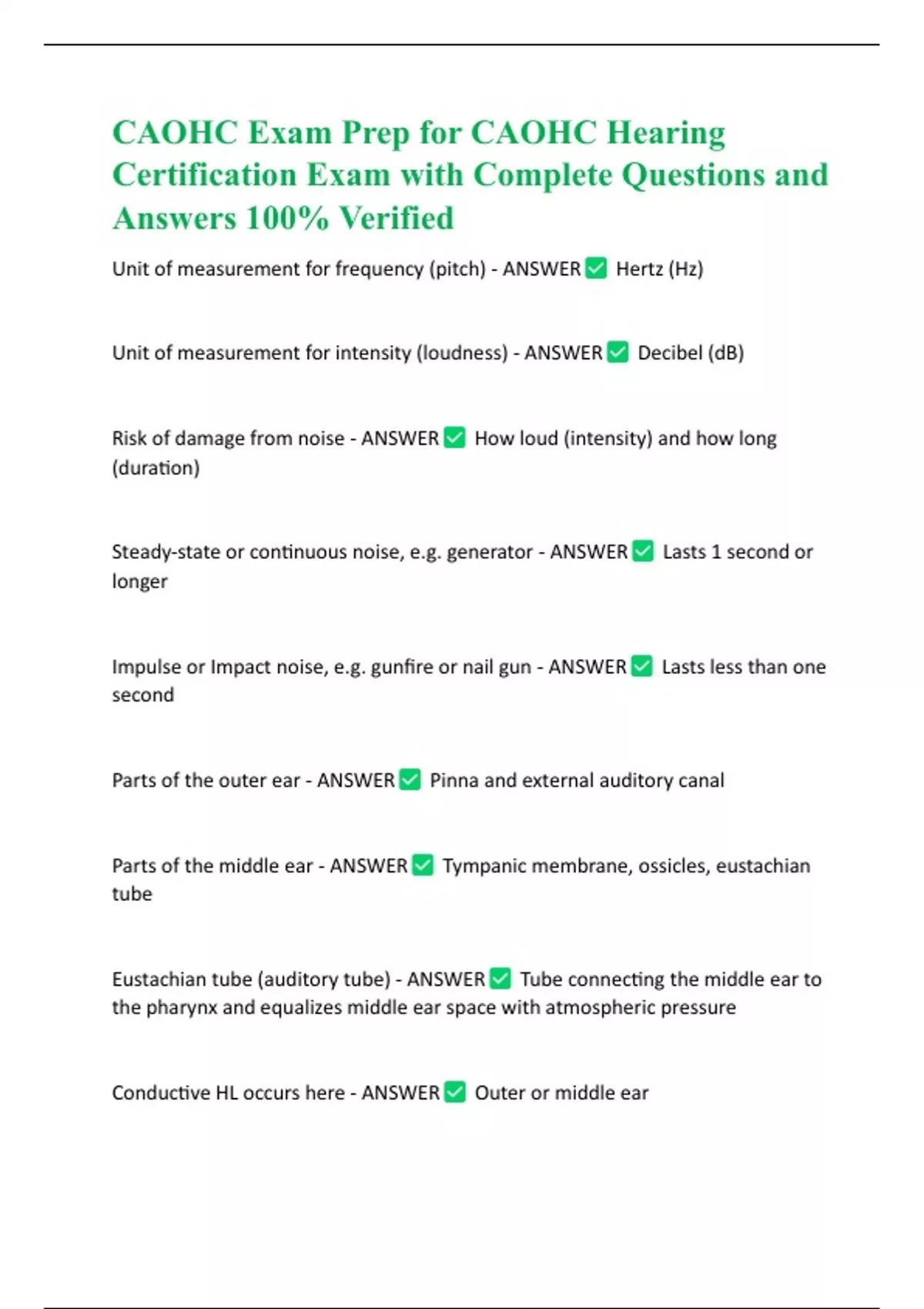 CAOHC (Council for Accreditation in Occupational Hearing Conservation ...